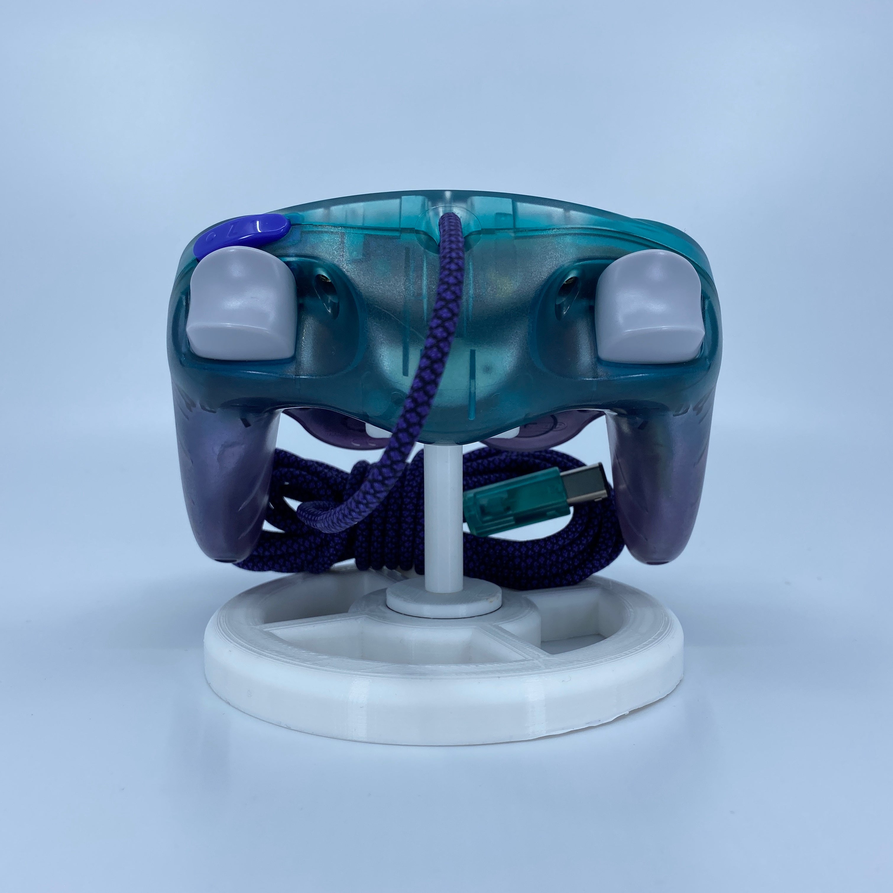 Clear Gamecube Controller - Purple/Teal Fade | Solanum Customs