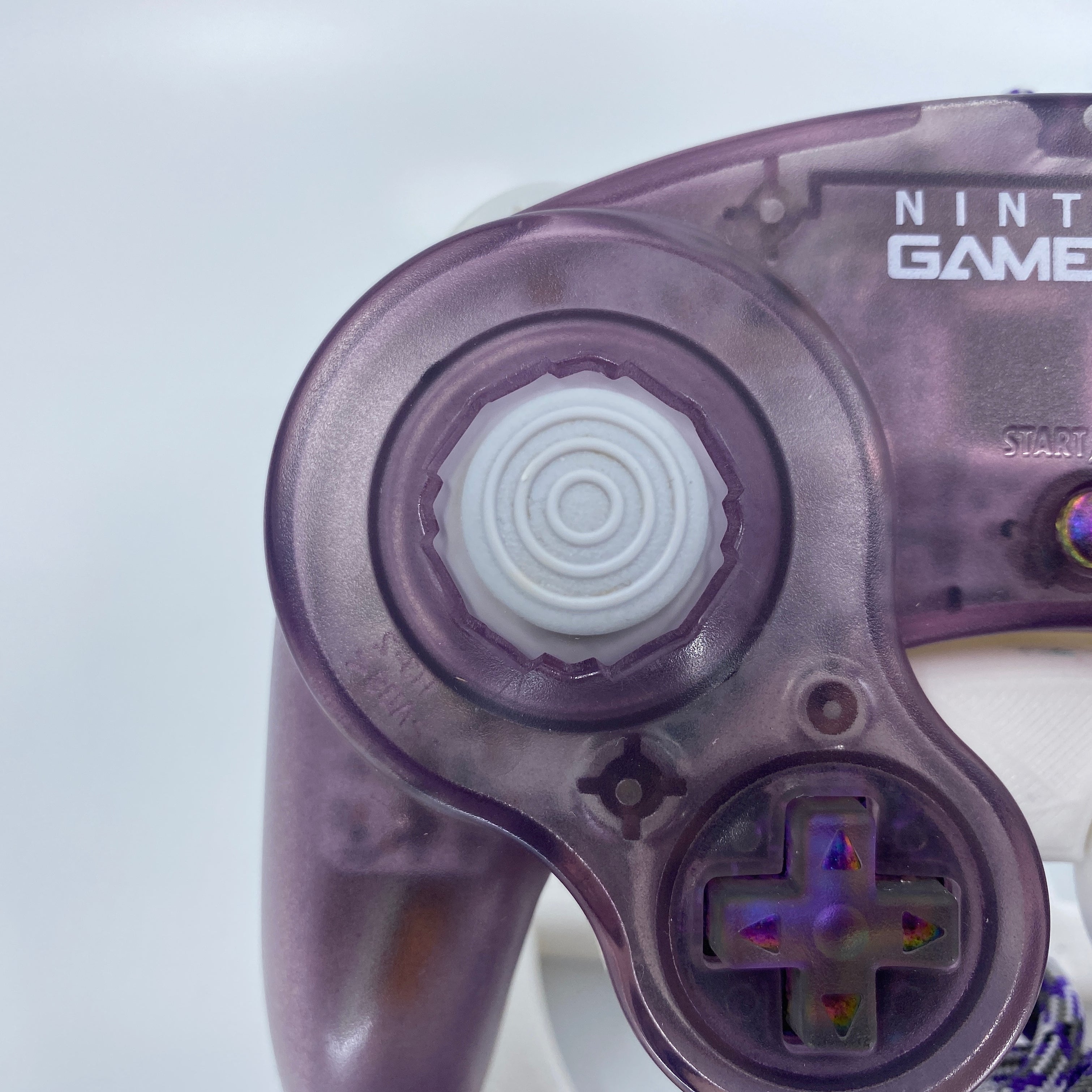 Clear/JP White Gamecube Controller - Purple Tint | Solanum Customs